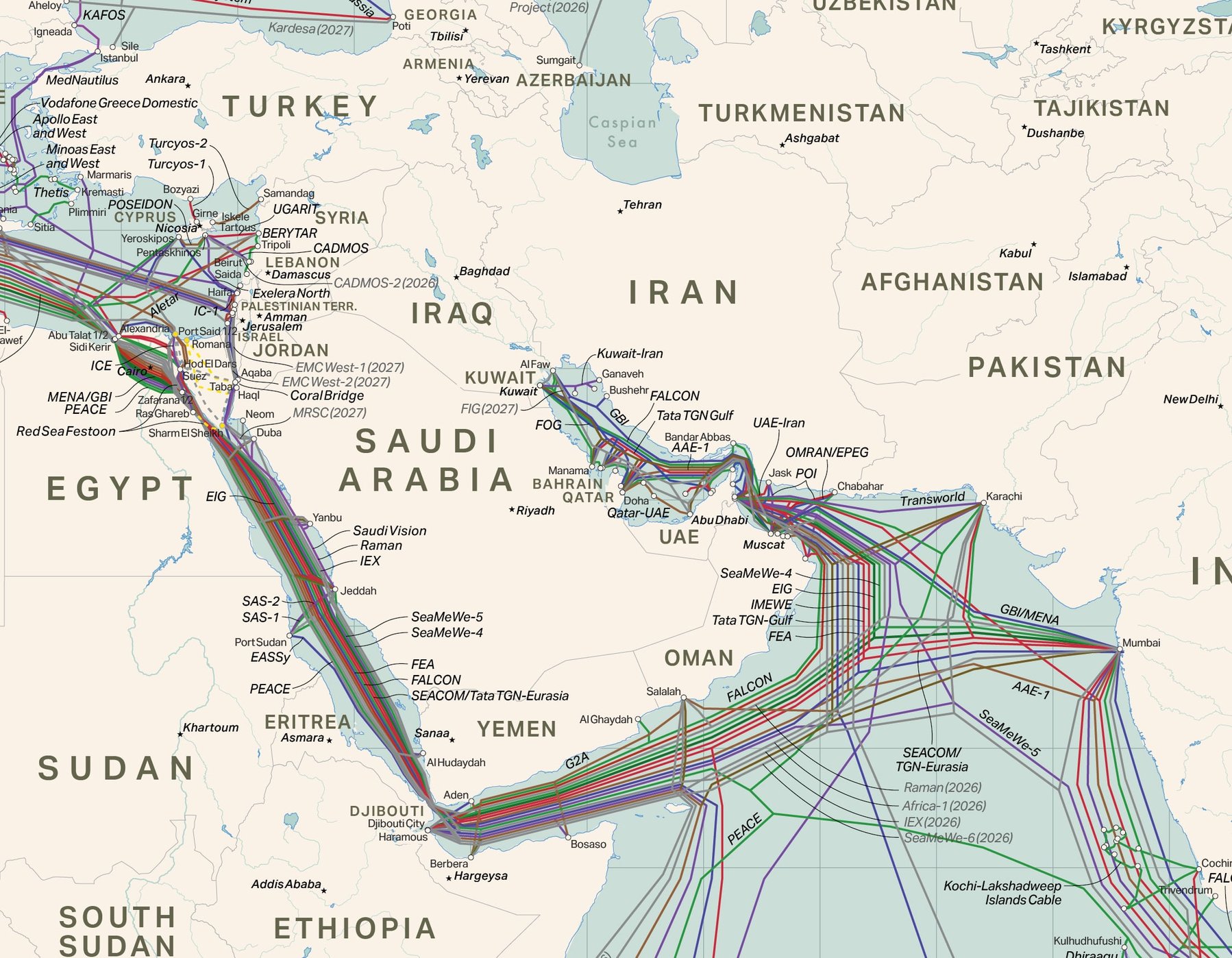 TeleGeography's 2026 Submarine Cable Map